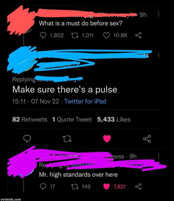 My.Evilmilk | High Standards